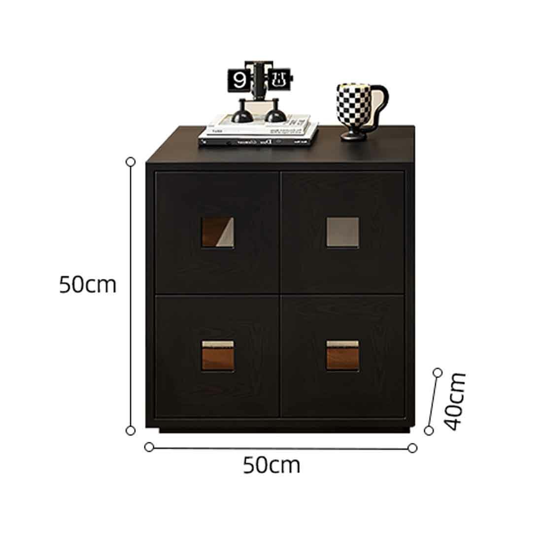 Дизайнерская деревянная прикроватная тумбочка Giardini, 2 ящика (черный)