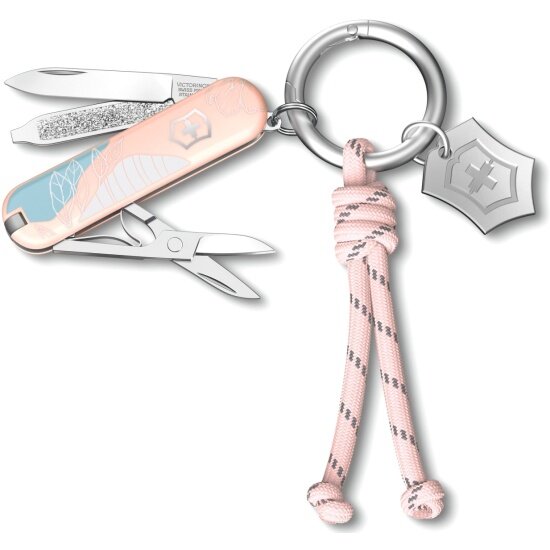 Нож-брелок Victorinox Classic SD Paris Style, 58 мм, 7 функций, розовый (подар. коробка)