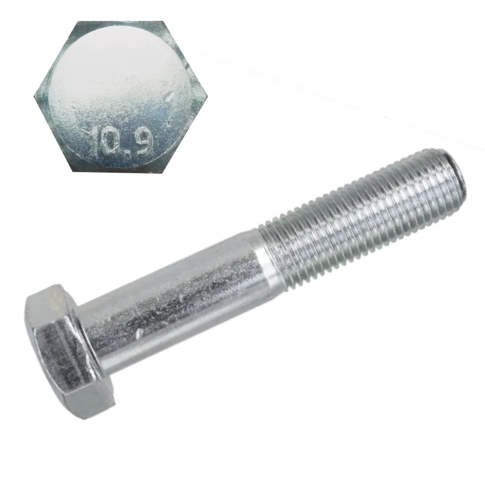 Болт шестигранная головка мелкая резьба М10х1.25х40 мм цинк. Din 960 класс прочности 10.9 (150 шт.)