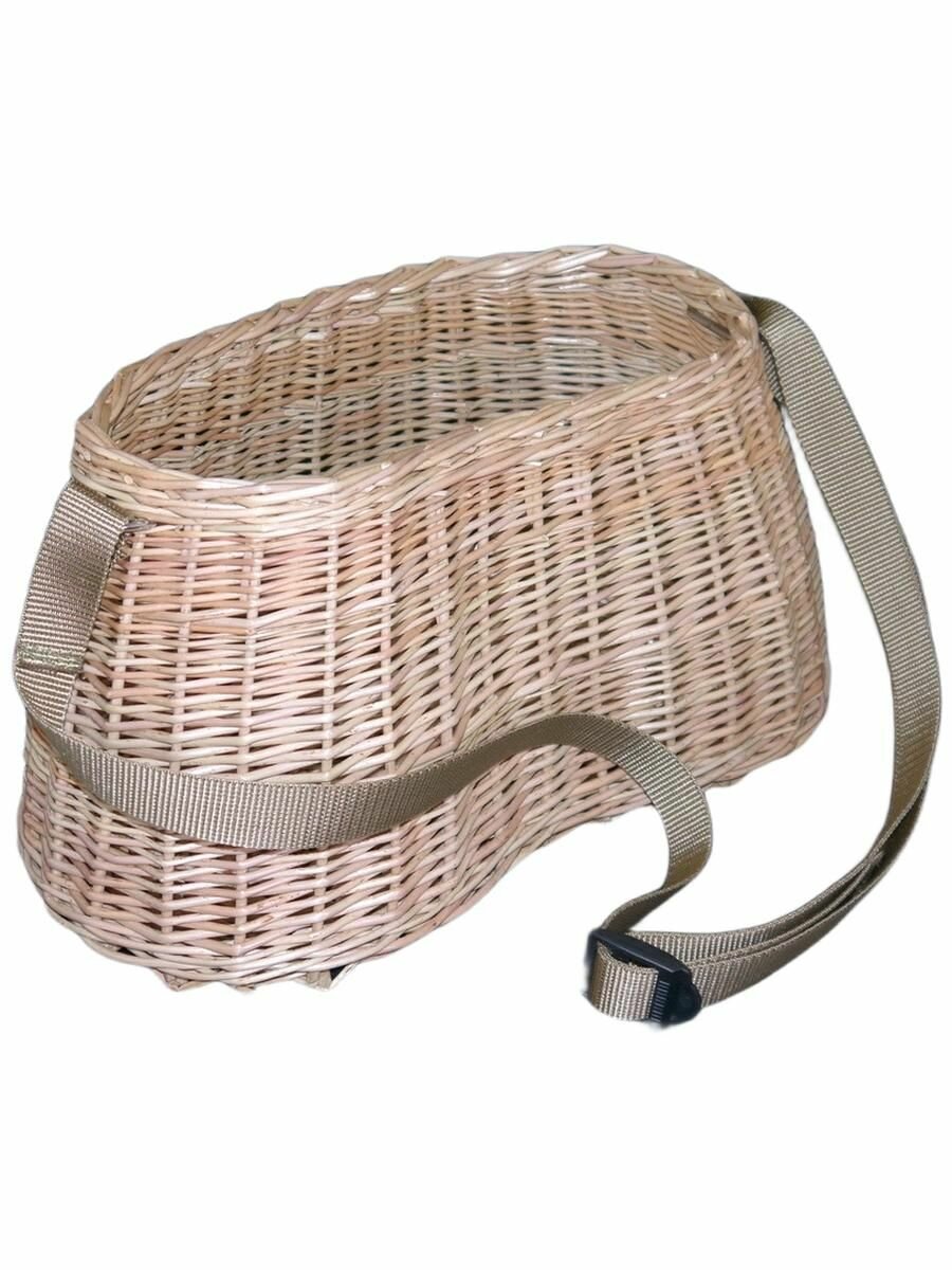 Корзина плетеная на ремне, ручное плетение из лозы