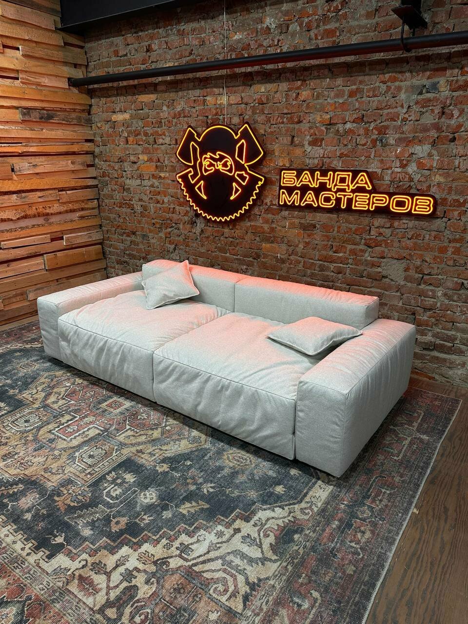 Диван раскладной Онда Банда Мастеров, Джаз-01 кремовая рогожка