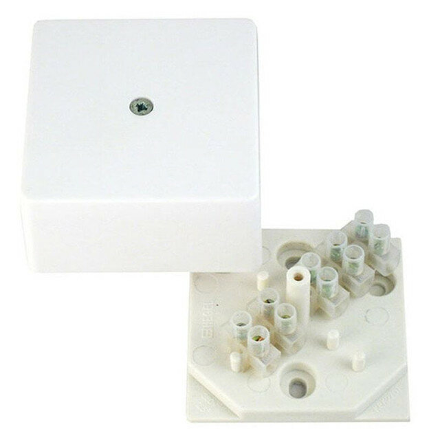 Коробка разветвительная HEGEL открытой установки с клеммниками 60х60х30 белый