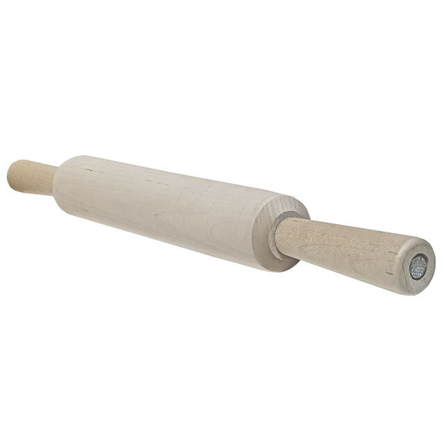 Скалка 46,5х5см с поворотными ручками из берёзы для идеального раскатывания теста