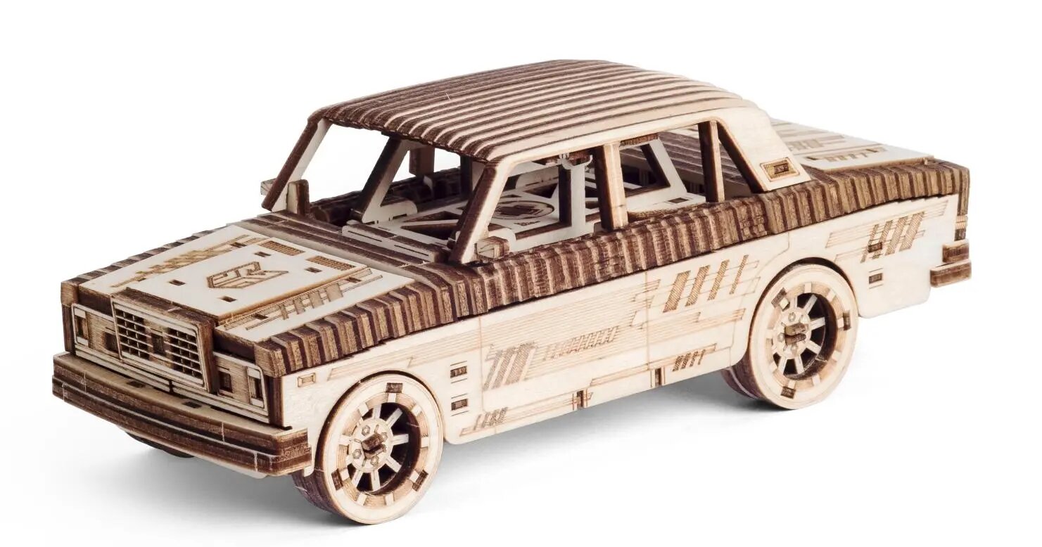 Механический деревянный конструктор DROVO Автомобиль Легенда 1982
