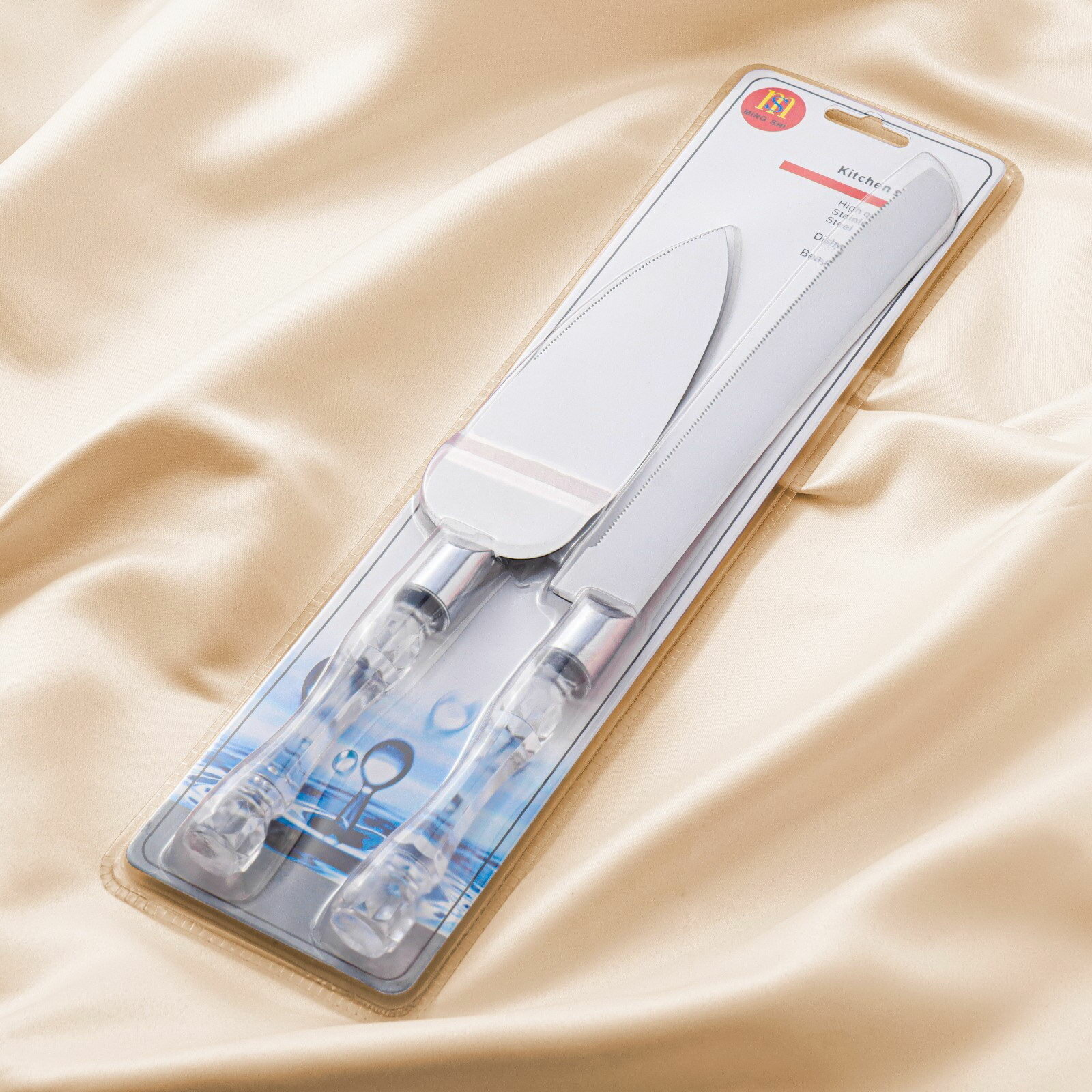 Столовые приборы для торта, нож и лопатка, вид: нож и лопатка