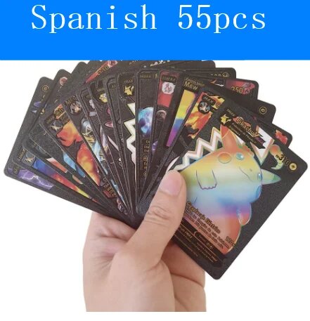 Карты Miniso 5-110, золотые, серебряные, черные, цветные, Vmax, GX, Vstar, испанские, английские, французские, немецкие, коллекционные карты, игрушки, подарки.