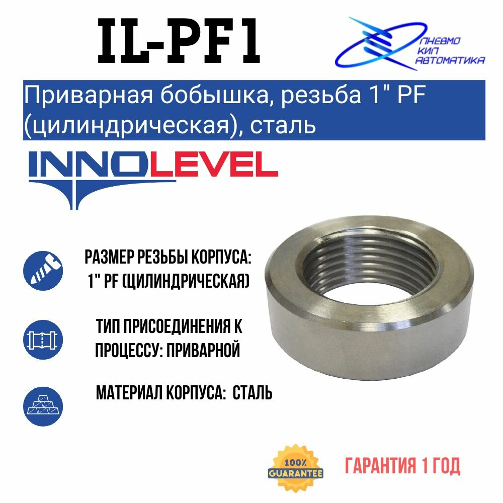 IL-PF1 Приварная бобышка, резьба 1" PF (цилиндрическая), сталь INNOLEVEL