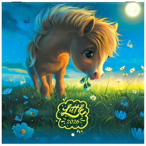 Календарь настенный перекидной 2026г, BRAUBERG, 12 листов, 21.3х21.3см, мини, Little animals, 116943