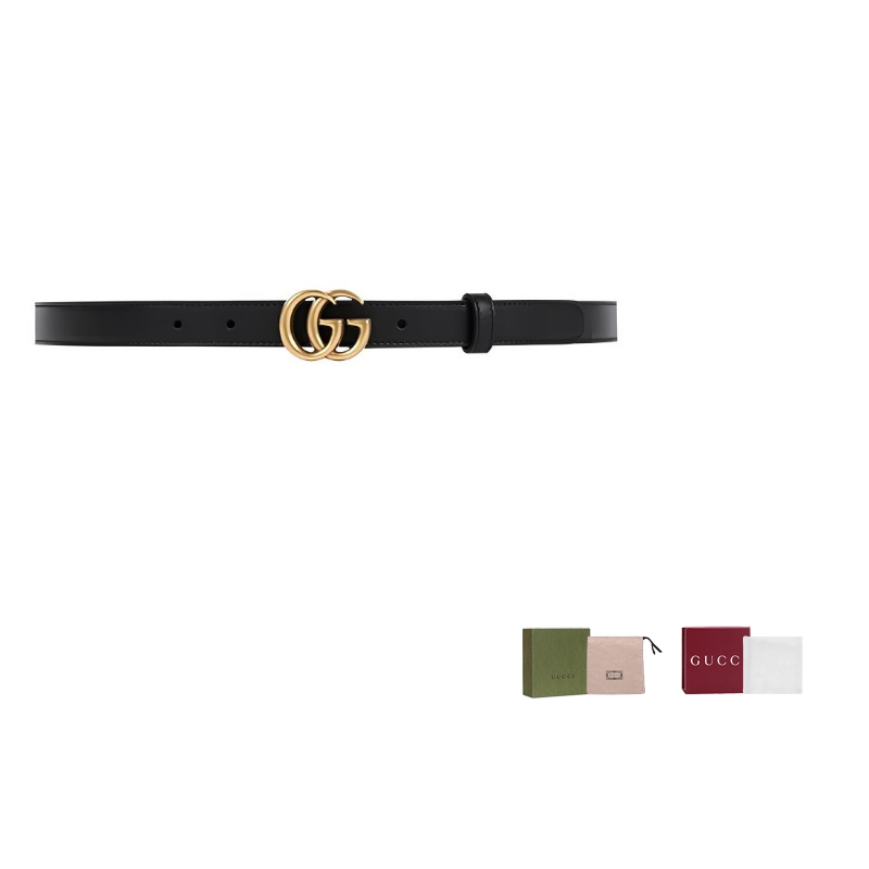 GUCCI GG Marmont Кожаные ремни Женские Черный Ширина корпуса 2 см 85