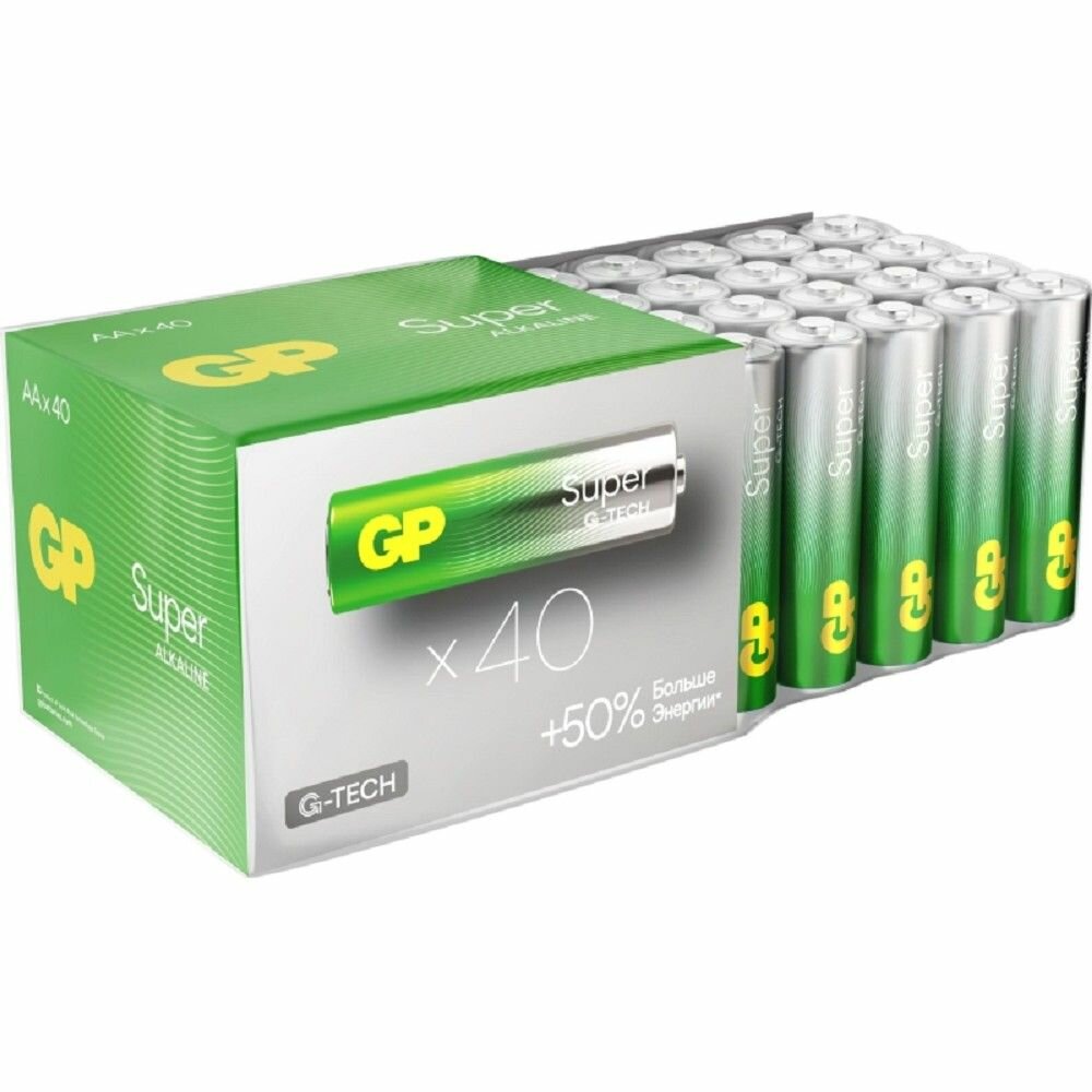 Gp Батарейка 15AA21 - 2CRSWC40 240 720 Super Alkaline G - Tech 40 шт. в уп - ке