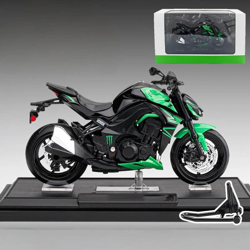 Металлическая модель мотоцикла Kawasaki Ninja Z1000 1:12 Green retail box