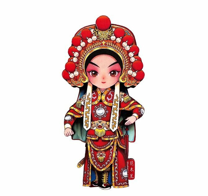 Магнит на холодильник "Китайская опера", деревянная маска для лица "Пекинская опера", дизайн персонажа Мулан, винтажный магнит на холодильник в китайском стиле для дома, кухни, офиса и сувенир