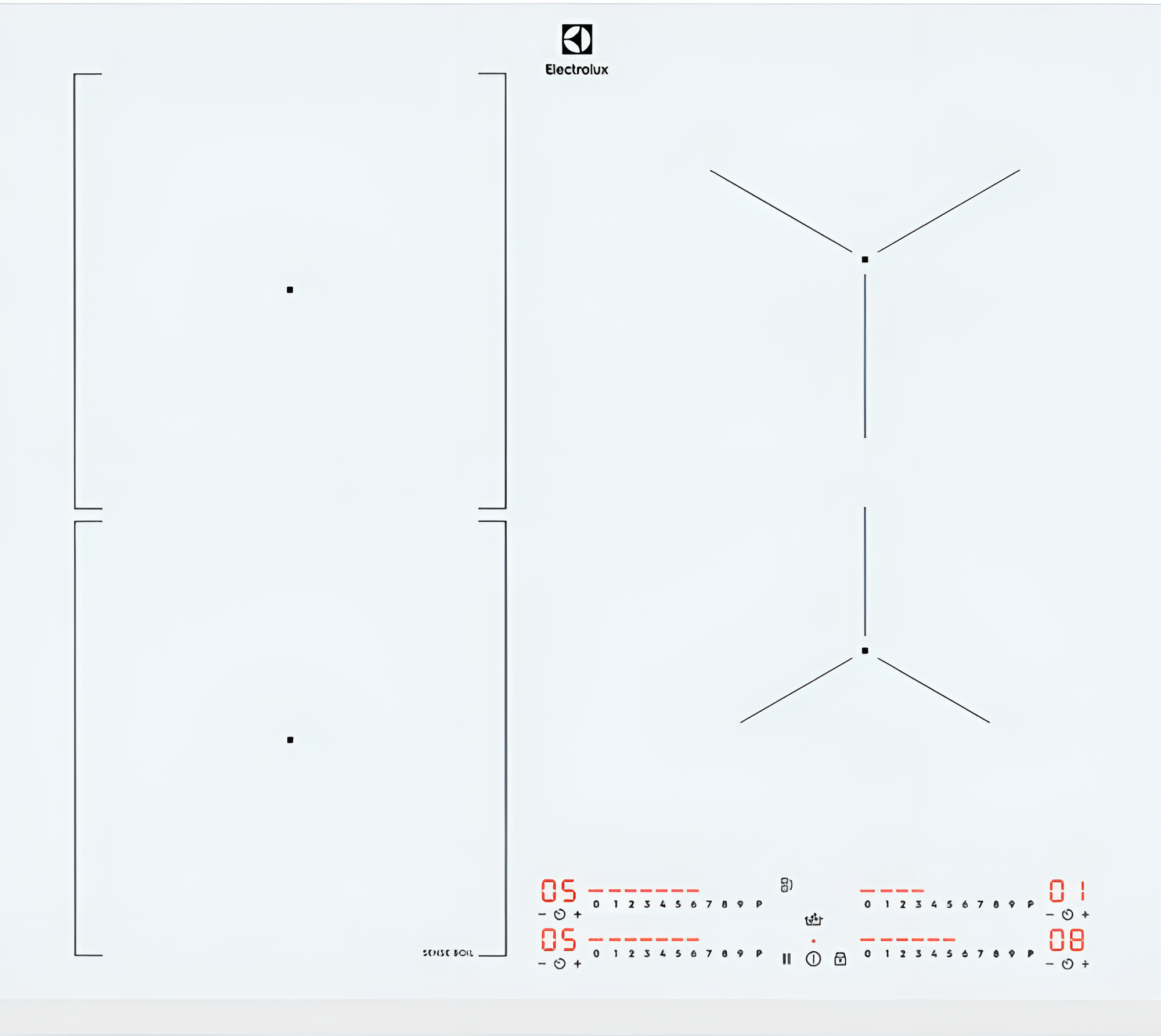 Встраиваемая варочная панель Electrolux CIS62450FW белый, 7400 Вт