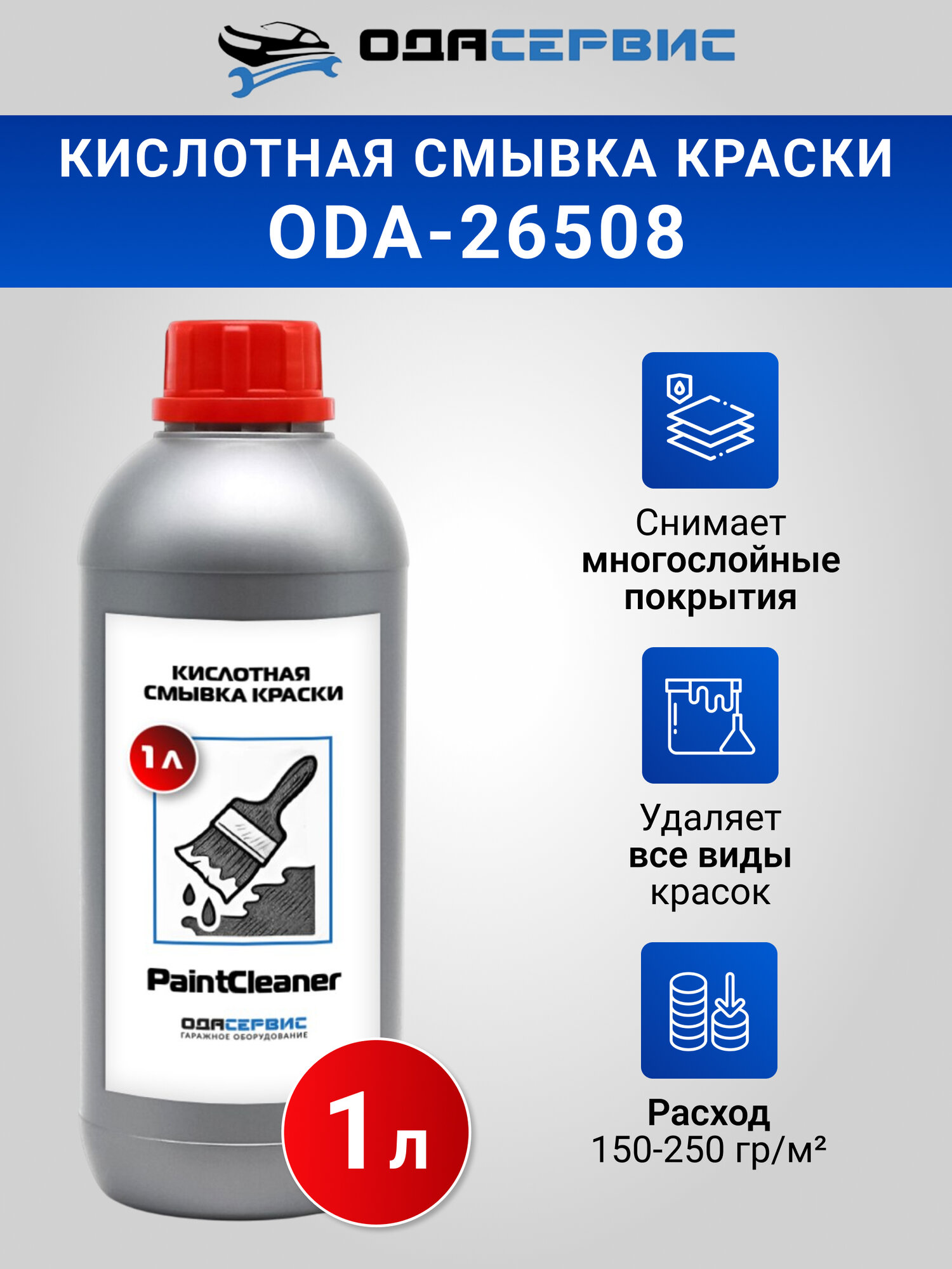 Кислотная смывка краски PaintCleaner 1л ОДА Сервис ODA-26508