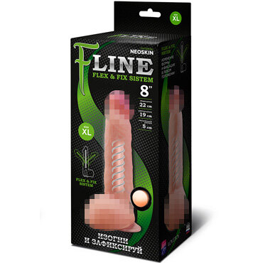 Биоклон Flex & Fix Line XL 8", телесный Фаллоимитатор на присоске с функцией изменения формы