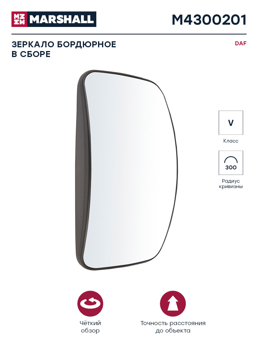 Зеркало бордюрное в сборе DAF