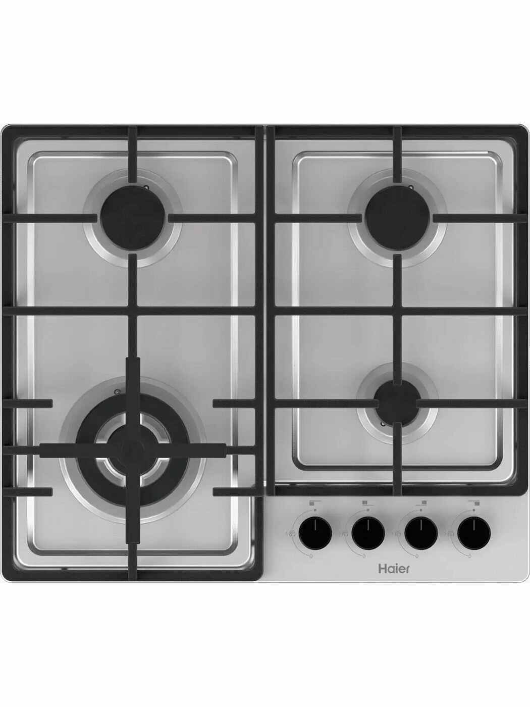 Варочная панель Haier HHQ-M64CTX, нержавеющая сталь, 4 конфорки, газконтроль, электроподжиг