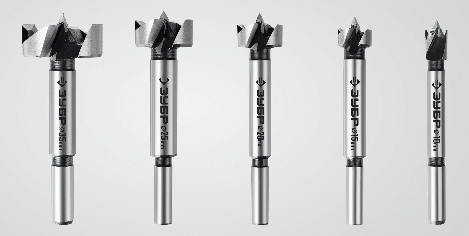 ЗУБР Форстнер 5 шт: 10-15-20-25-35 мм набор сверл Форстнера по дереву фанере ДСП2994-H5