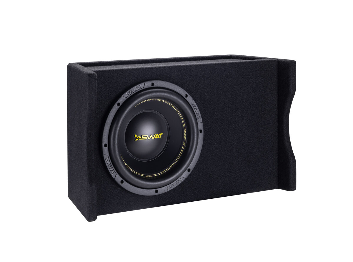 SWAT MAS-10SB SLIM Сабвуферный динамик 10" в корпусе ЗЯ-18л SLIM 300Вт RMS 4Ом