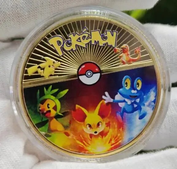 Позолоченные памятные монеты из аниме «Покемон», памятные монеты по играм, золотые монеты «Пикачу», «Мьюту», «Чаризард», игровые коллекционные предметы, детские подарки.