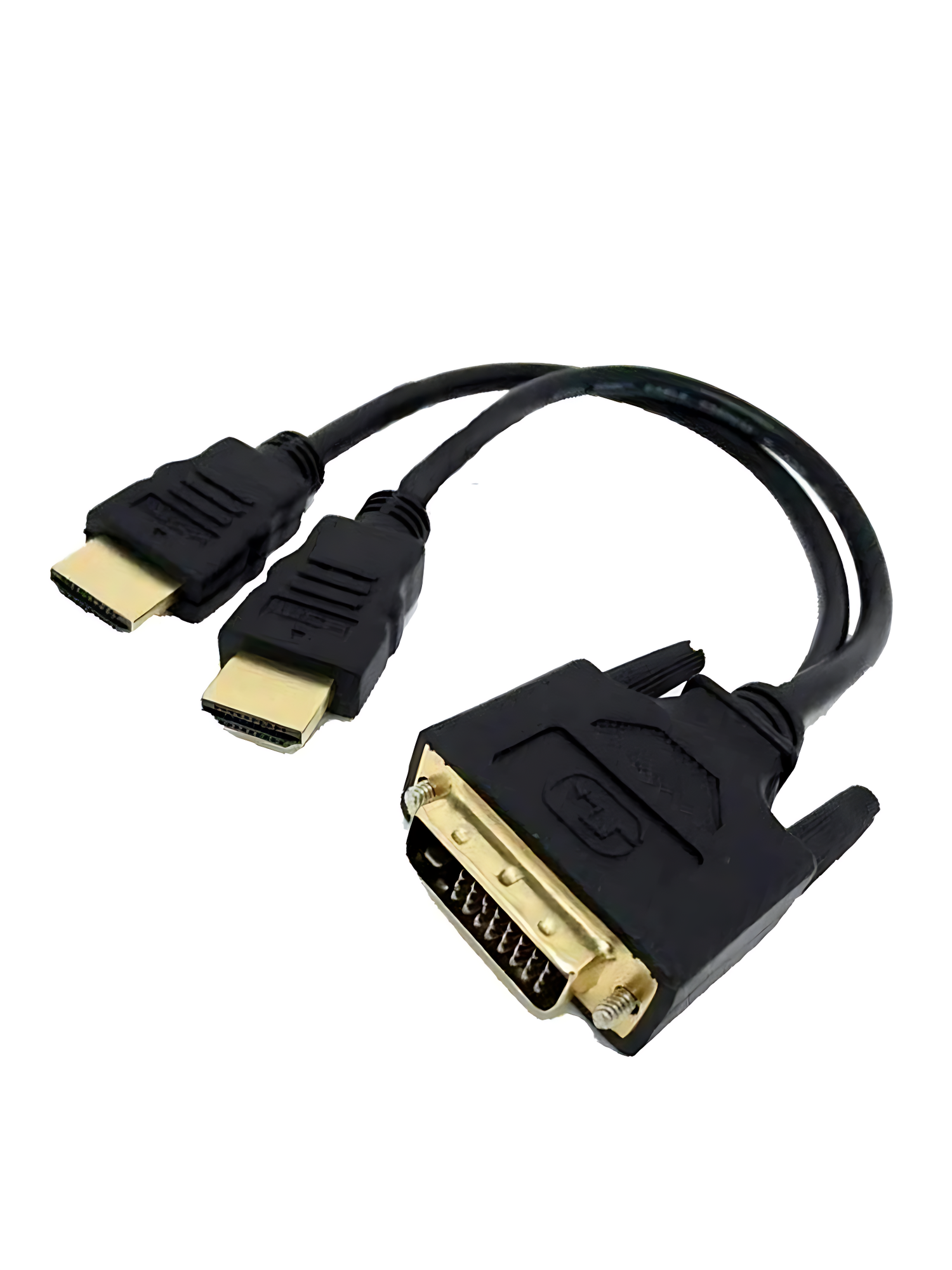Переходник DVI (выход) на 2 HDMI (выход) (24+1), черный, длина 30 см