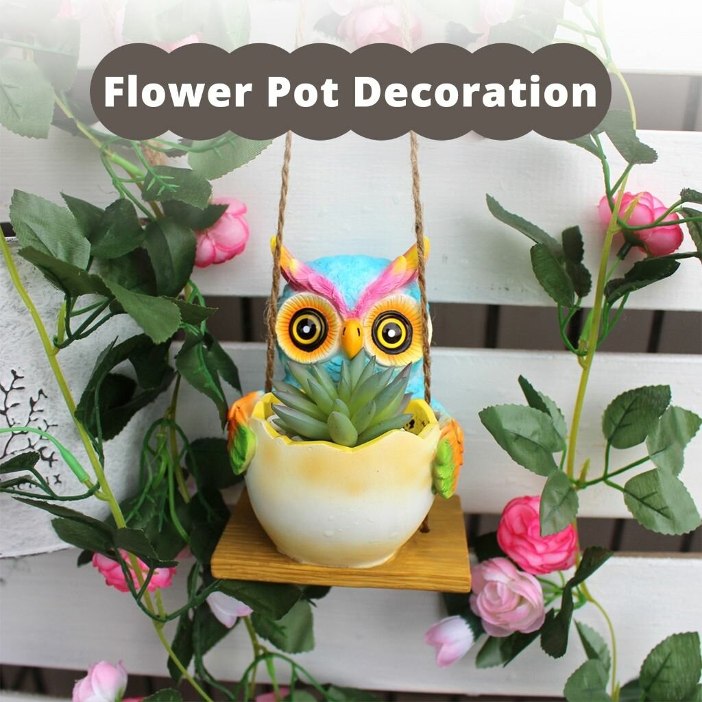 Фигурка совы, украшение для горшка с цветами, подоконник