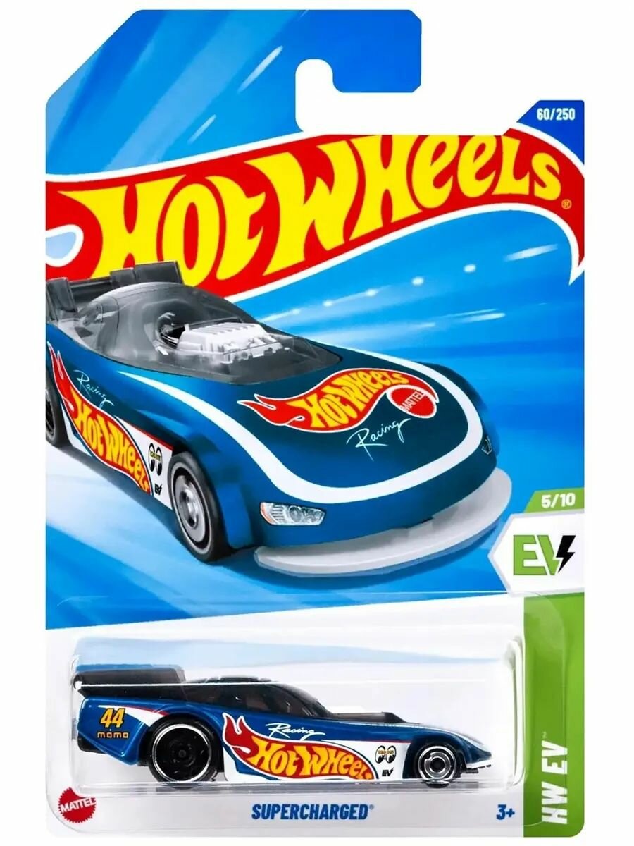 Hot Wheels Supercharged (HYX06), серия HW EV, 1/64, металл, коллекционная модель