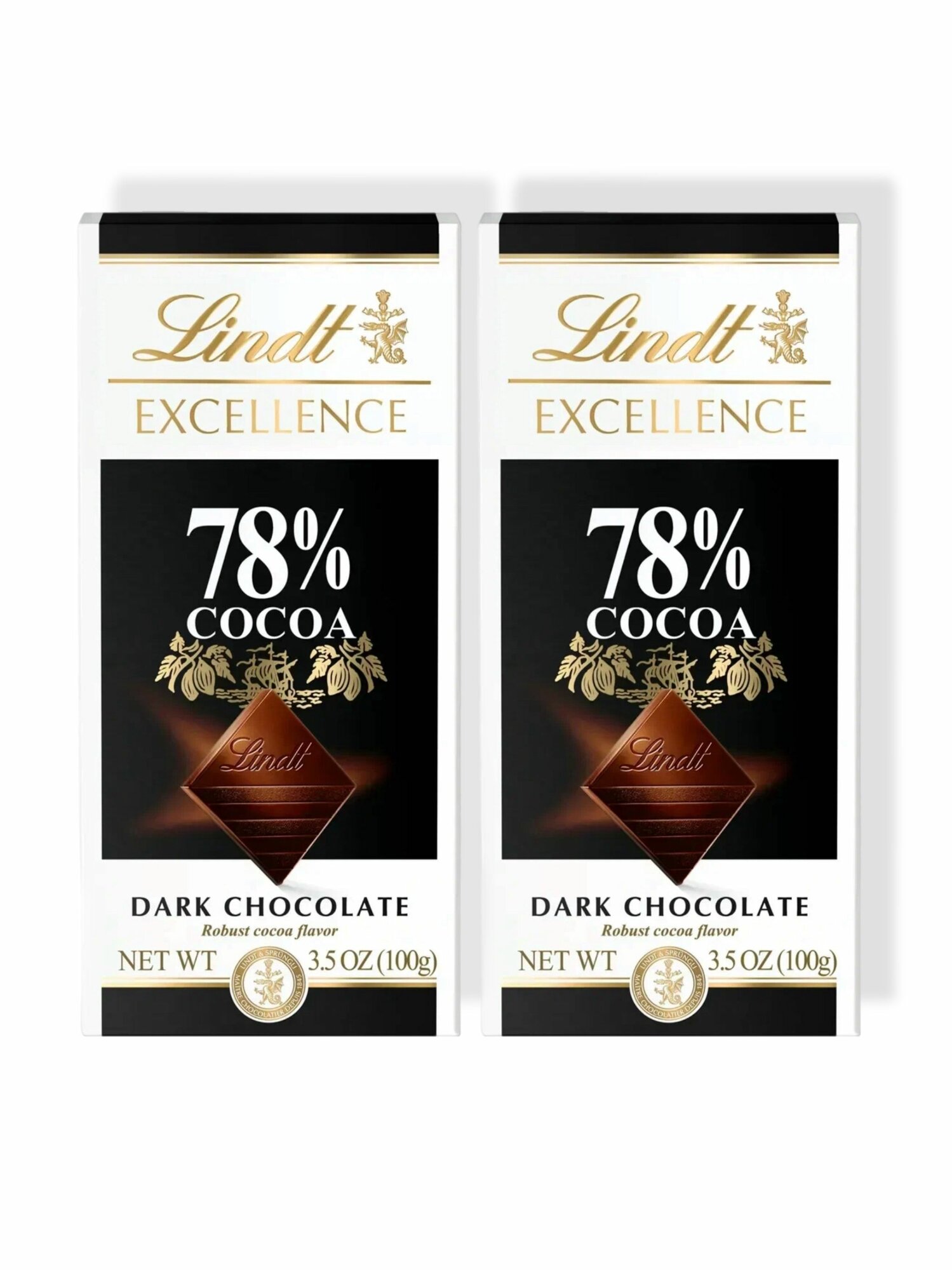 Шоколад горький Lindt Excellence 78% COCOA NOIR DARK 2 шт х 100 гр (Франция)
