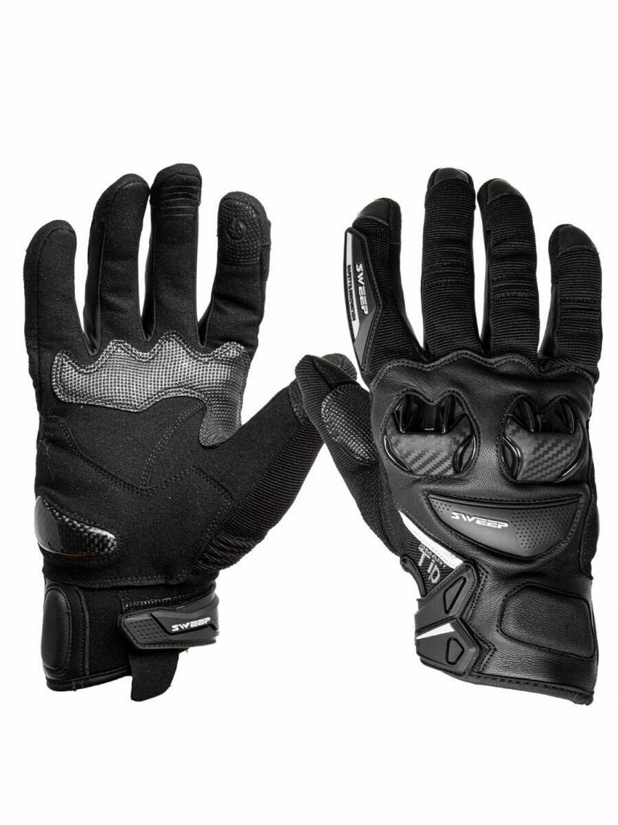 Перчатки кожаные+текстиль Sweep Hammer black S