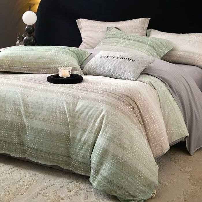 Apollo Bedding Комплект постельного белья, Сатин люкс, Двуспальный с простыней Евро, наволочки 50x70