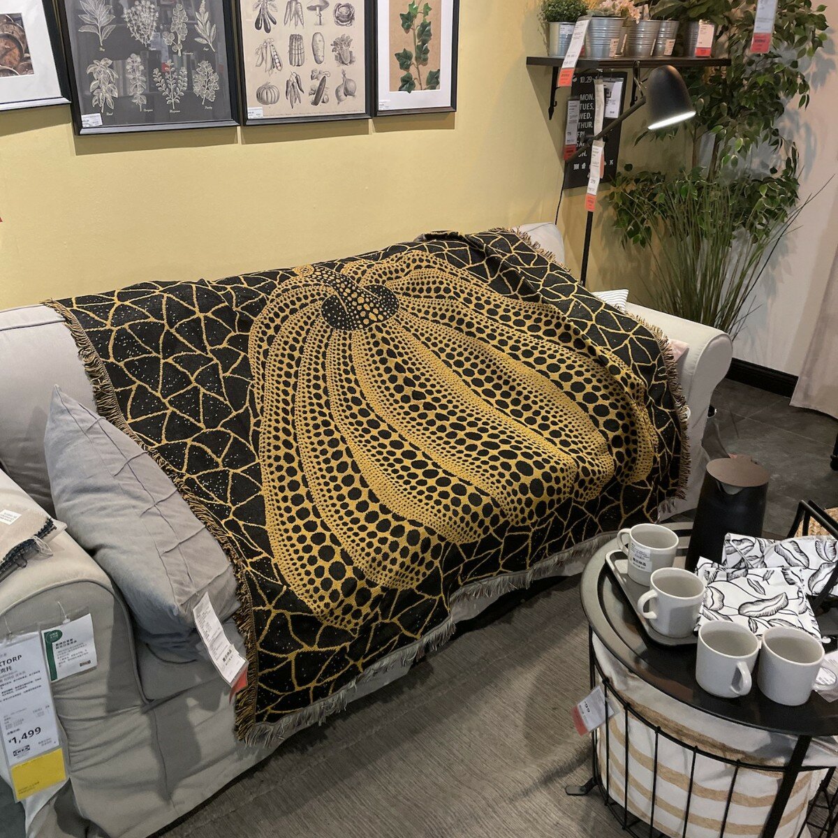 Плед-пончо, Диванное одеяло, Диванное одеяло с рисунком тыквы, 130x160cm