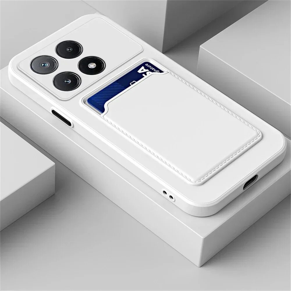 Силиконовый чехол-кошелек с слотом для карт для Xiaomi Mi 15T Pro 15 T Белый, White, For Xiaomi 15T