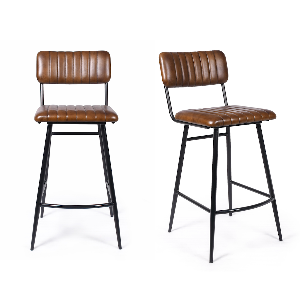 Комплект из 2-х барных стульев, керала II Браун, натуральная кожа