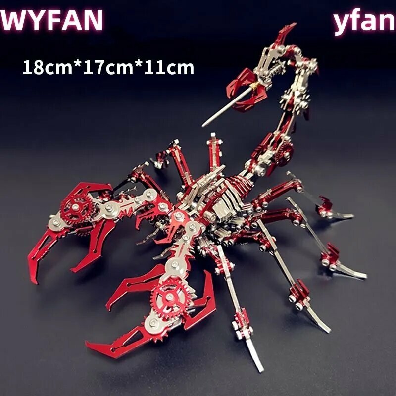 WYFAN Цветная металлическая модель 3D пазл DIY сборка Модель скорпиона, Красный скорпион