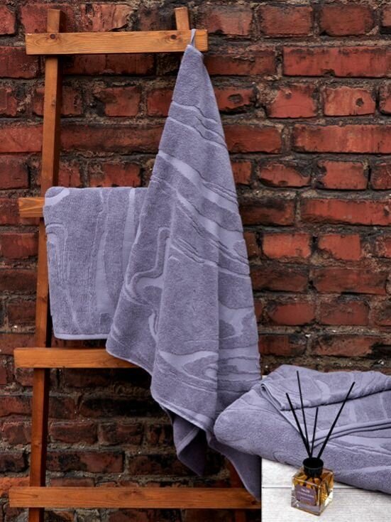 Полотенце махровое SICILIA, 100% хлопок, 30x70см, цвет серо-фиолетовый. STENOVA HOME