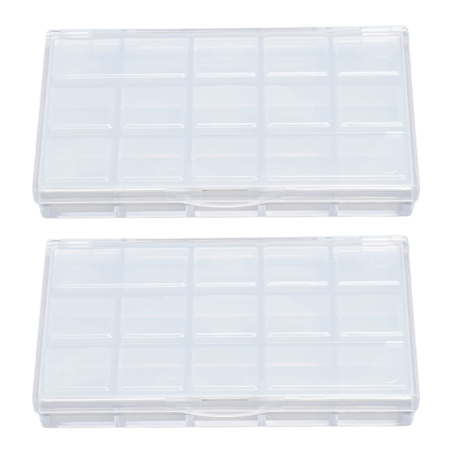 2pcs 15 Grids Transparent Paint Box Clear Plastic Painting Pigment Portable Leakproof Watercolor Palettes for Artists Students Kids