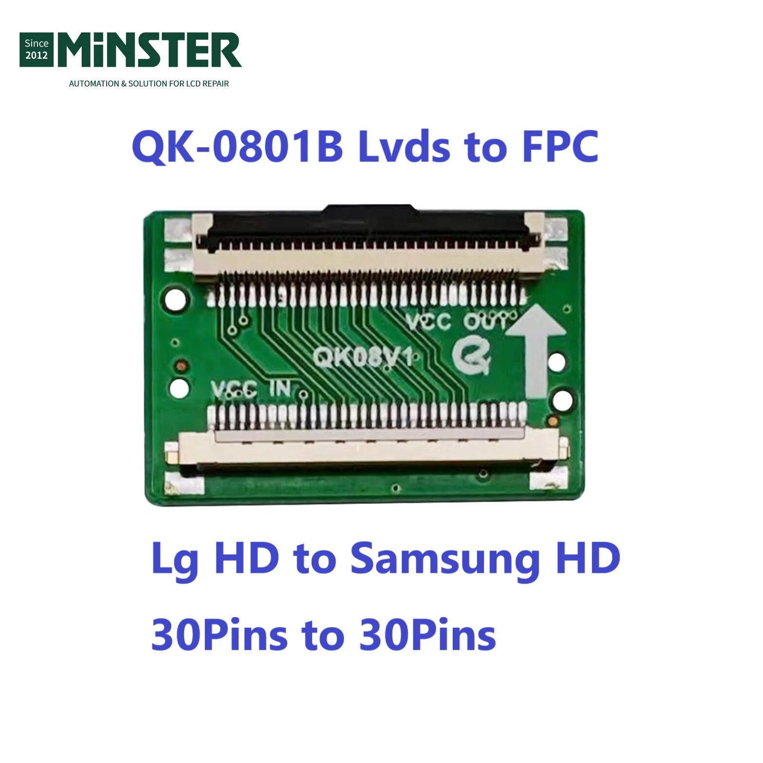 Адаптер QK08V1 для подключения LG HD к Samsung HD 3PCS, QK0801B LVDS to FPC