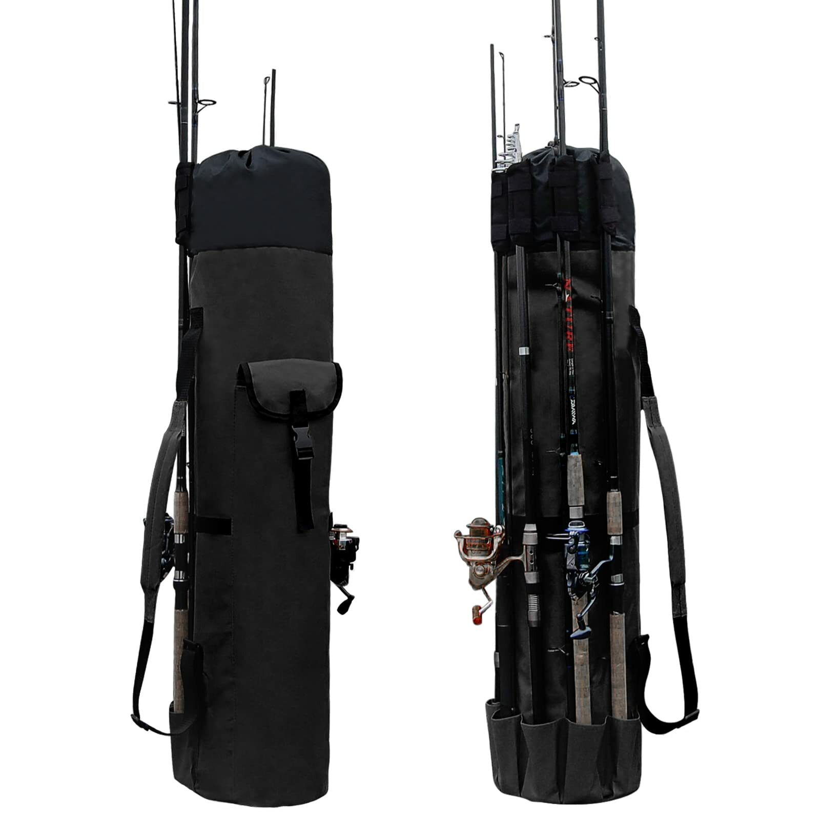 Сумка для удочек с держателем для удочки, водонепроницаемый чехол для удочки, сумка для удочек вмещает 5 удочек, сумка для хранения рыболовных принадлежностей, дорожный чехол, органайзер большой емкости, сумка для рыболовного снаряжения, подарки для