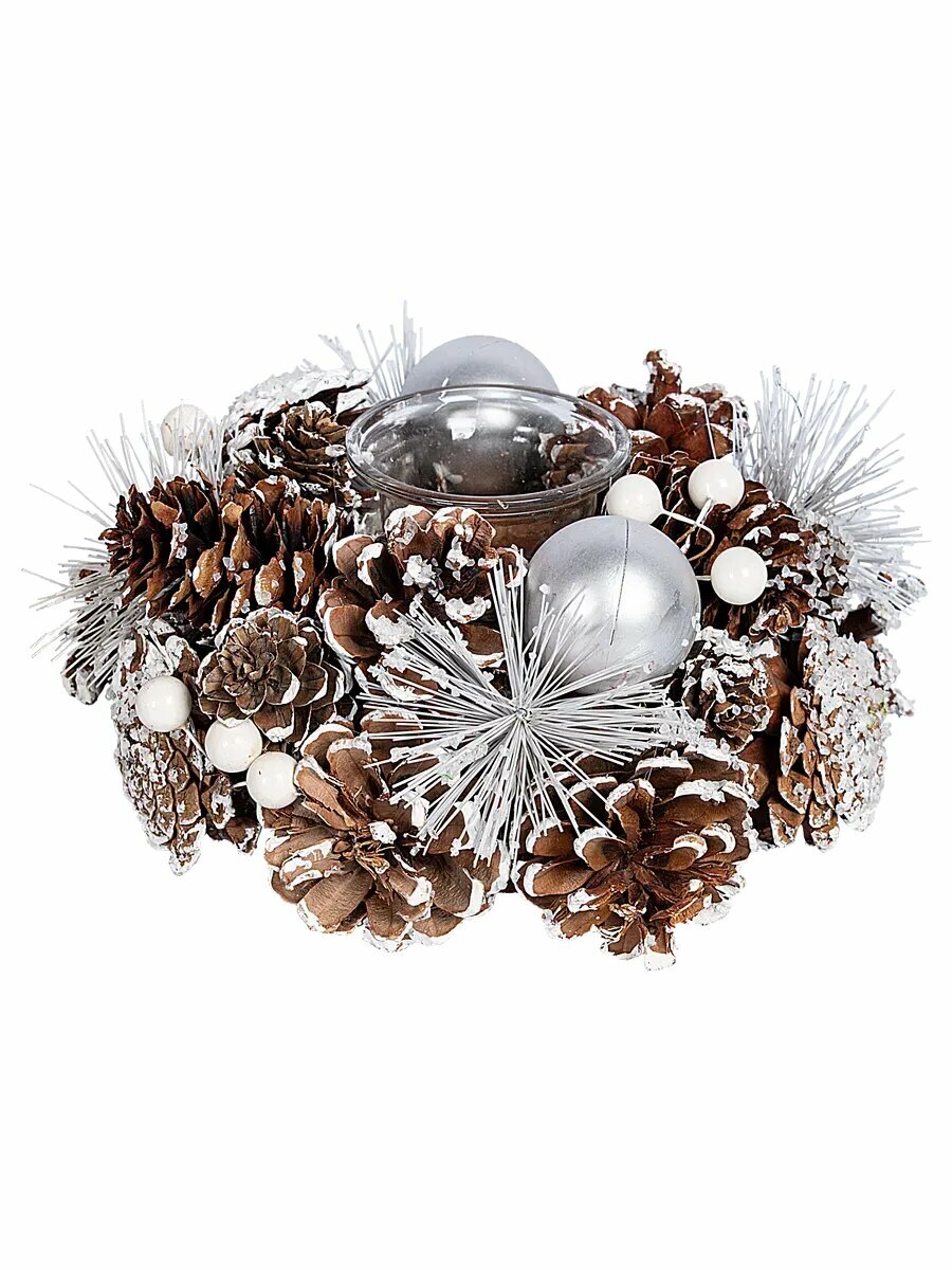 Подсвечник из шишек 17x9 см