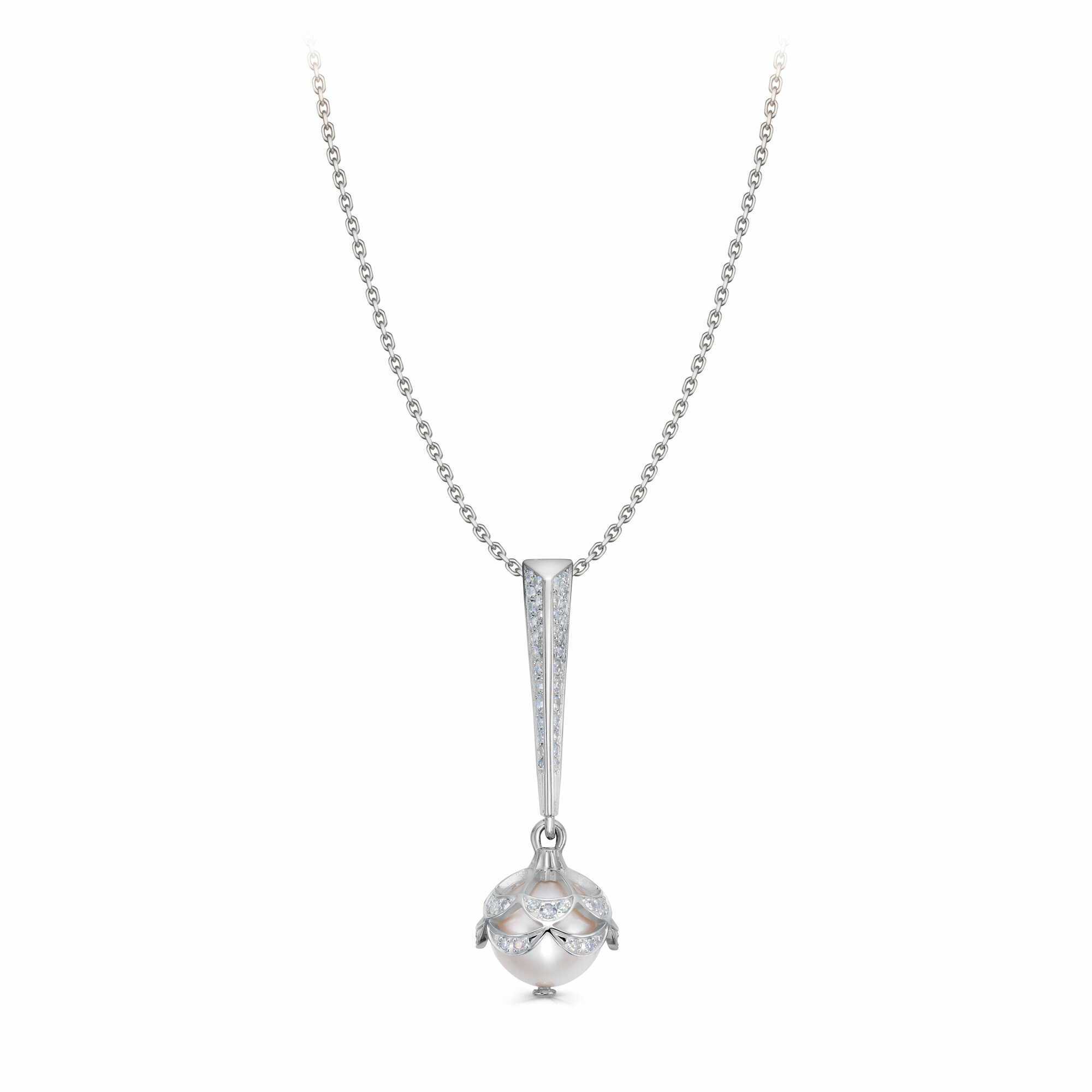 Колье JEWELIN, белое золото, 585 проба, жемчуг, бриллиант