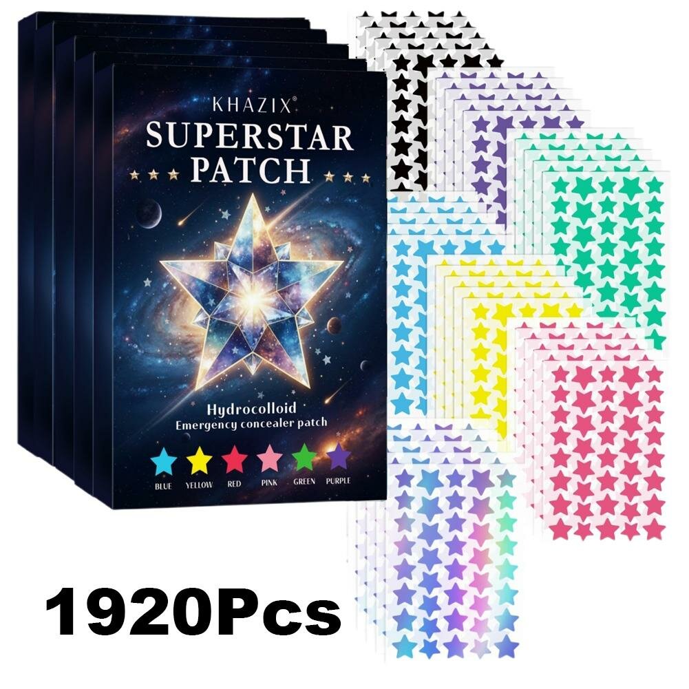 Патчи со звездами и прыщами, красочные невидимые наклейки для удаления прыщей, уход за кожей