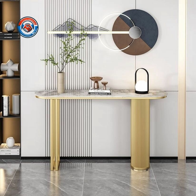 Консольный металлический стол для прихожей, гостиной и спальни, минималистичный скандинавский дизайн, устойчивая рама, компактная консоль под зерко или декор