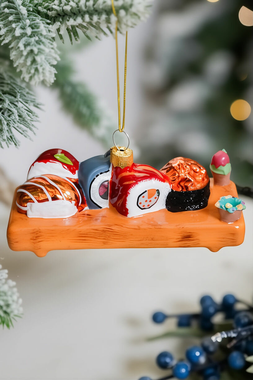 Ёлочная игрушка суши-сэт, стекло, 11 см, Winter Deco 1001204