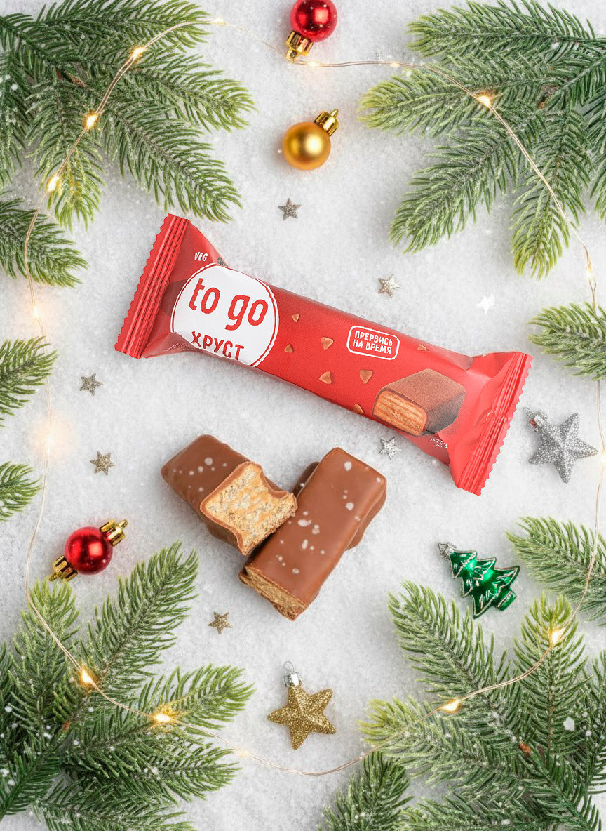 Raw to go / Веганские шоколадные батончики с вафлей без глютена, 30г х 9 шт