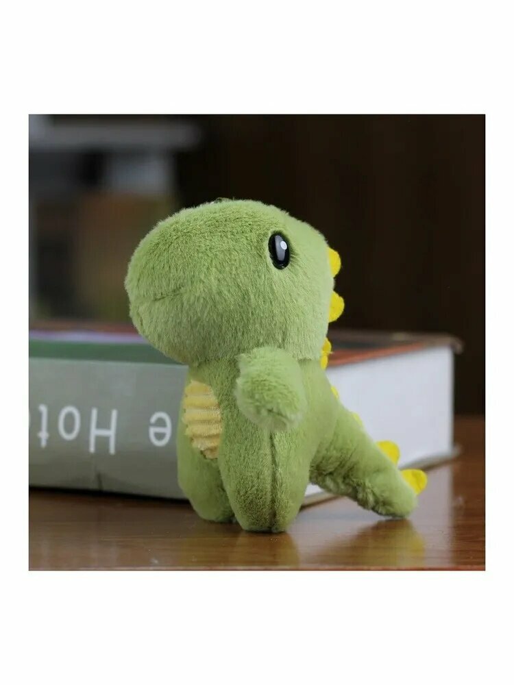 Микроигрушка динозавр брелок милитари зеленый