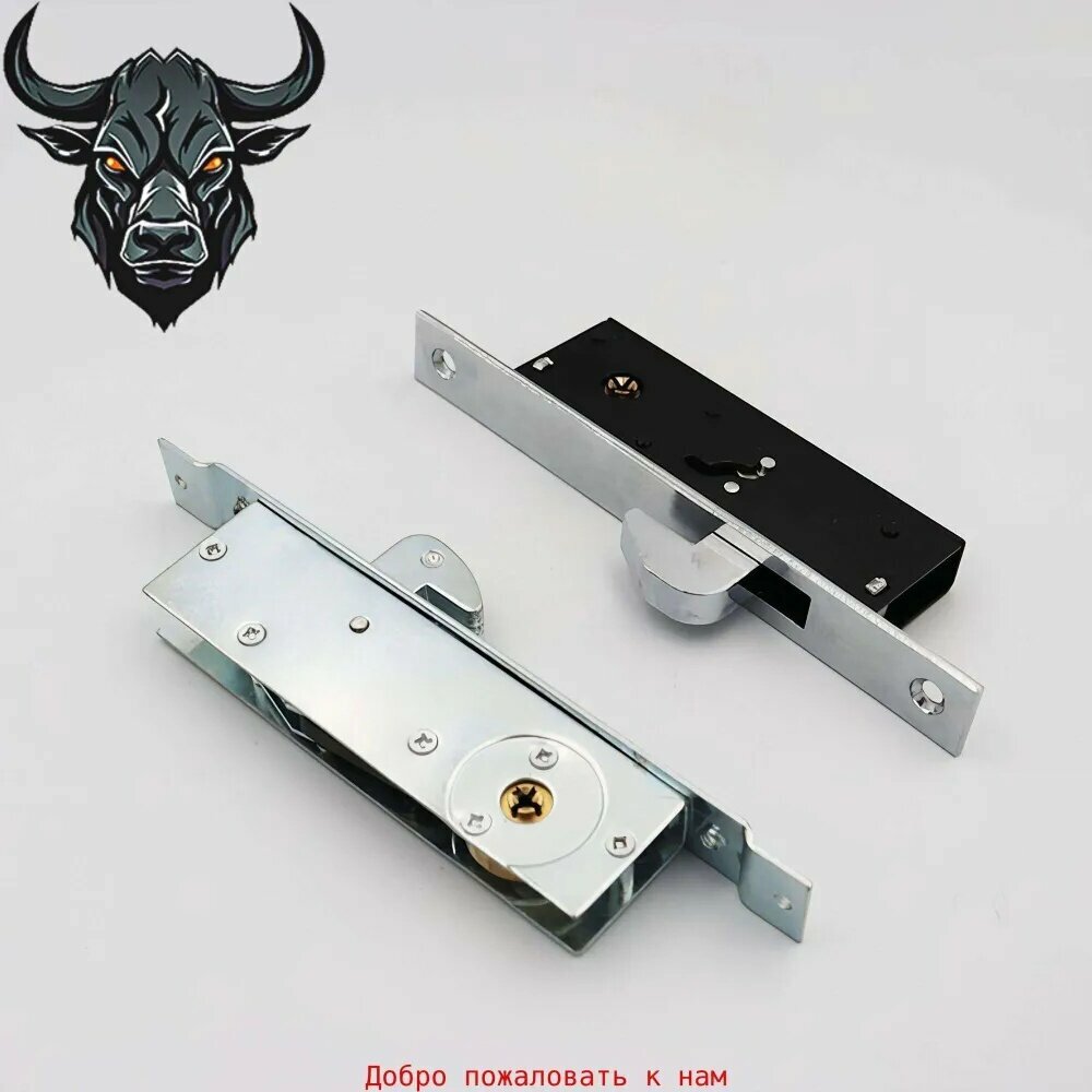 Замок врезной для дверей Apecs (Апекс) 72-K-CR хром / для откатных дверей и ворот с крестовым ключом