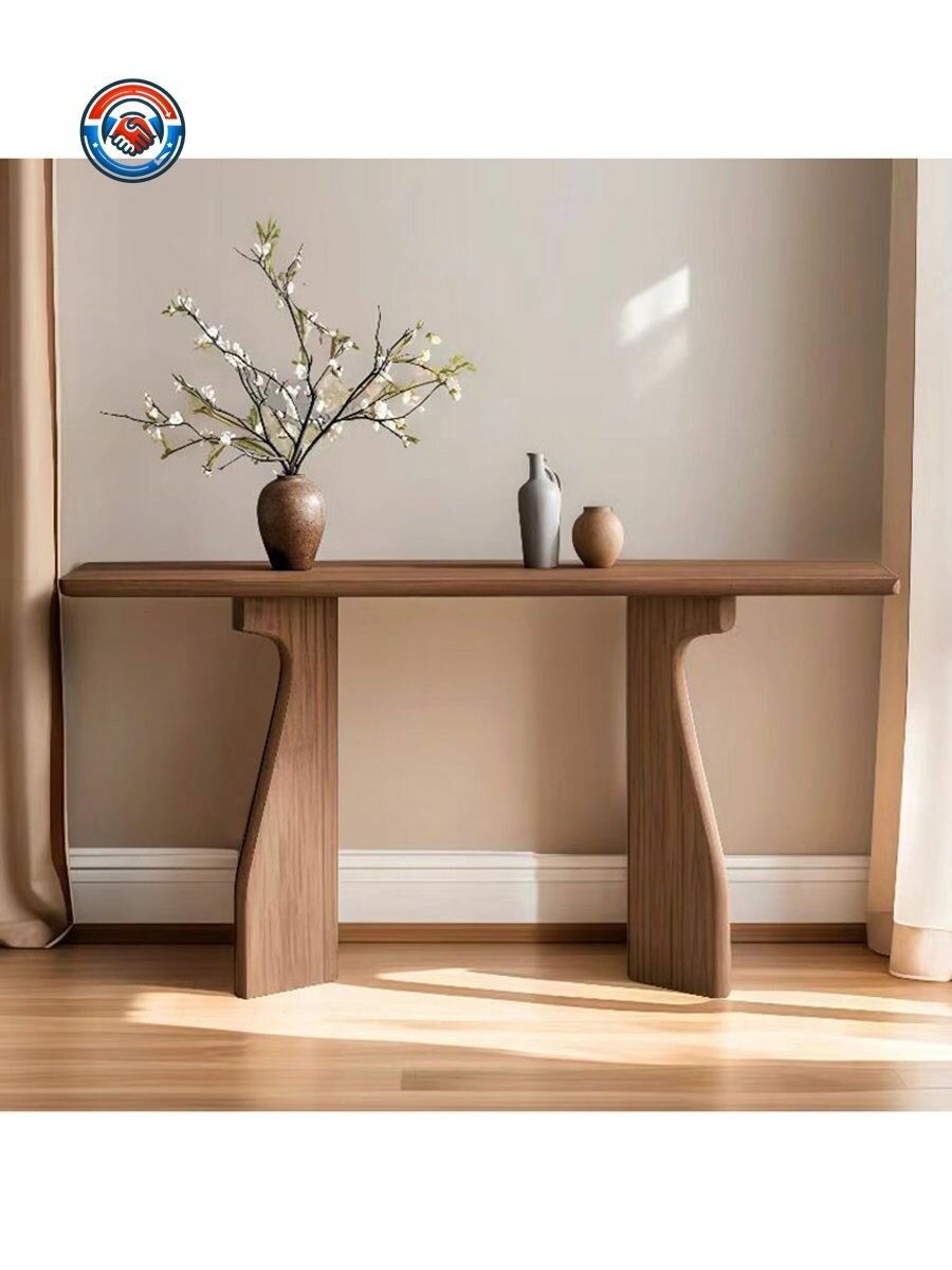 Консольный столик из массива сосны, узкий прихожий стол для прихожей и гостиной, современный деревянный консоль стол 80-140 см, минималистский дизайн, легкая сборка