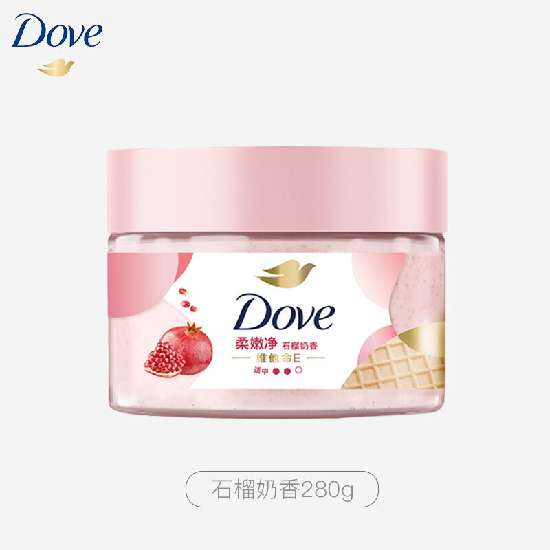 Скраб для тела Dove Ice Cream с ароматом молока граната 280 г, отшелушивающий, увлажняющий, ароматный очищающий для кожи