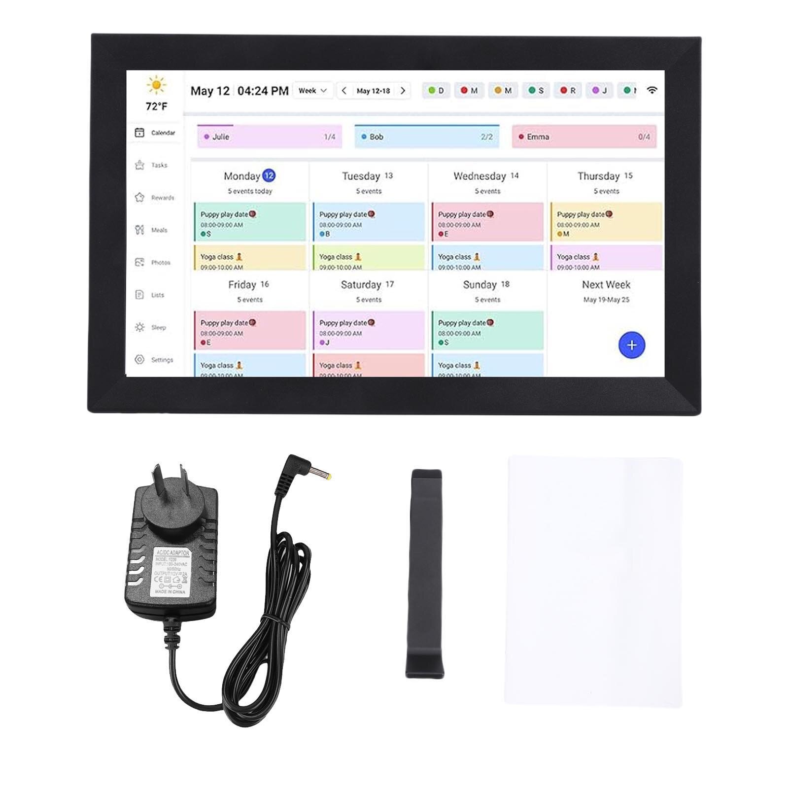 Умный цифровой календарь с 15,6-дюймовым сенсорным экраном, Wi-Fi, интерактивным дисплеем 1080p HD, настенным планировщиком, цифровым календарем с приложением, памятью 32 ГБ, для всей семьи, вилка AU.