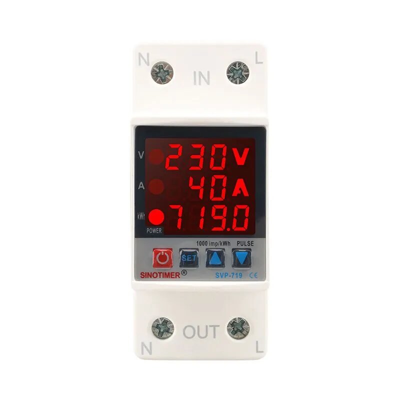 SVP719-40A 220V 40A реле регулировки напряжения защита от перенапряжения тока ограничение мощности ваттметр квт